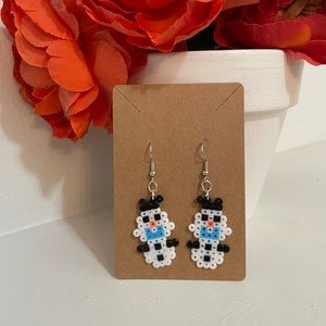 Hand Crafted | Jewelry | Perler Bead Disney Olaf Earrings | Poshmark